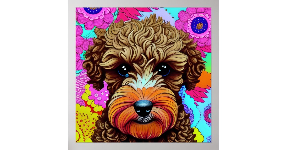 brown cockapoo poster | Zazzle