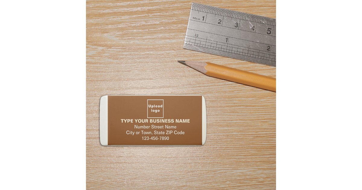 Brown Color Business Branding on Rectangle Eraser | Zazzle