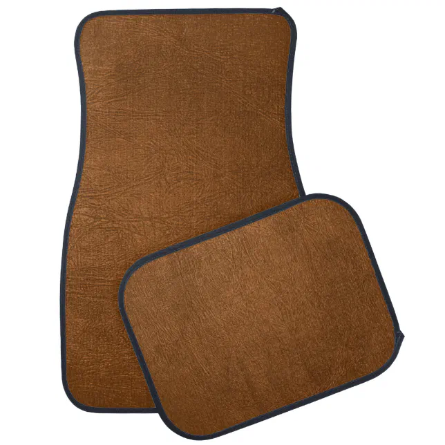 Brown Cowhide Leather Texture Look Car Floor Mat | Zazzle