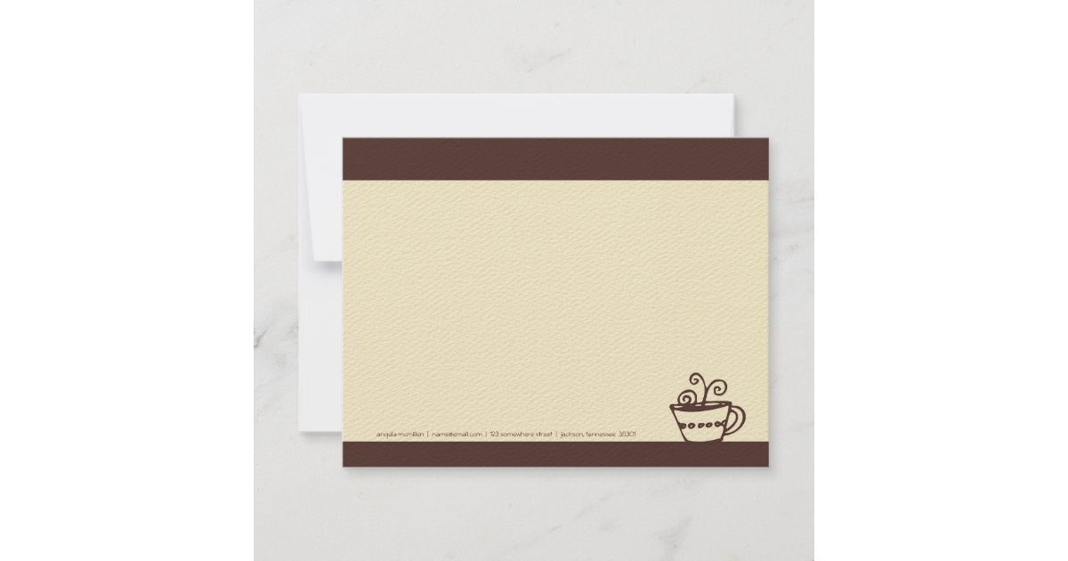 Brown & Cream Coffee Cup Note Cards | Zazzle