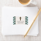 Brown Cross Religious address Label | Zazzle