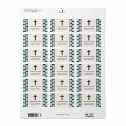 Brown Cross Religious address Label | Zazzle