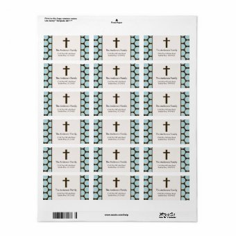 Brown Cross Religious address Label | Zazzle