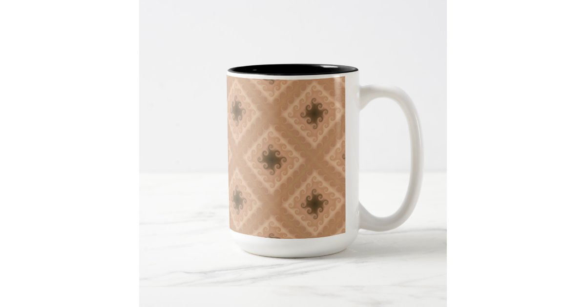 Brown Diamonds Swirl Pattern Coffee Mug | Zazzle