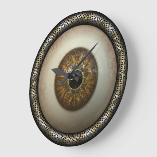 Brown eye wall clock | Zazzle