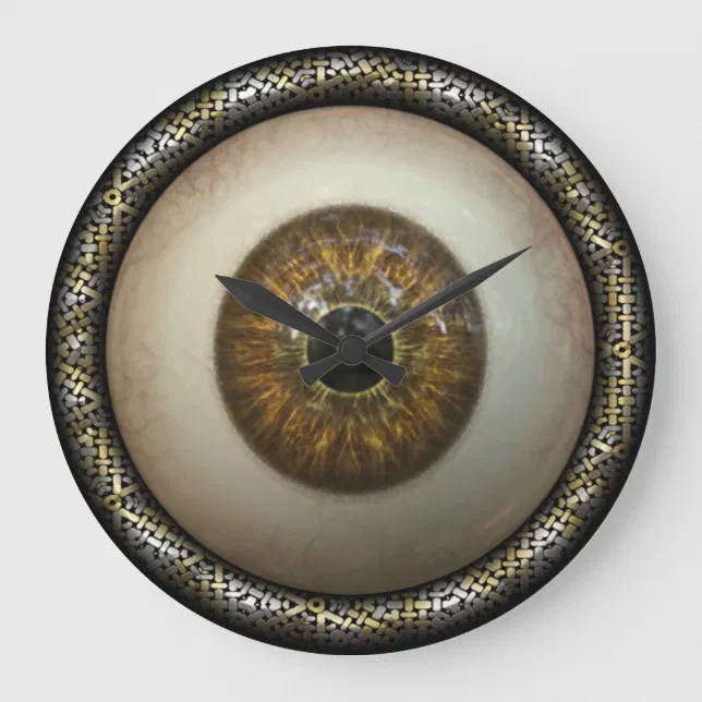 Brown eye wall clock | Zazzle