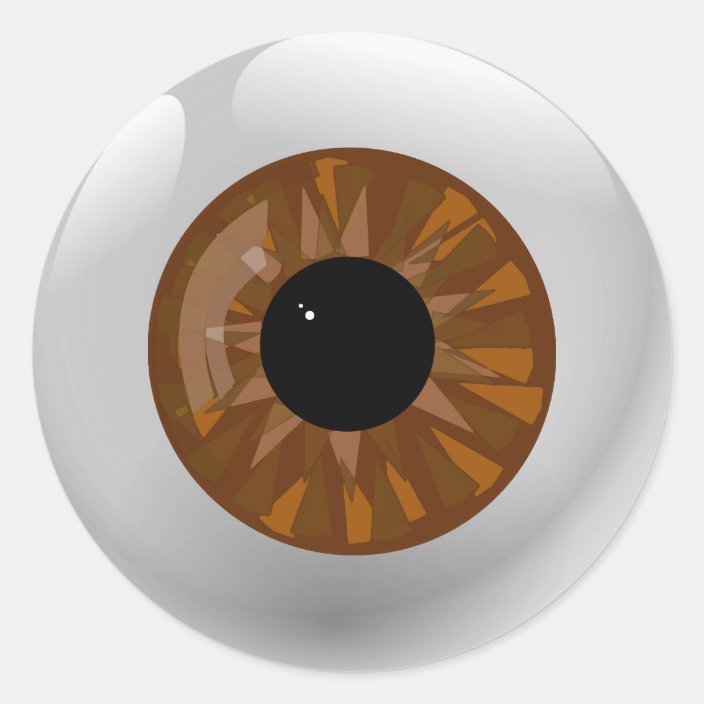 Brown Eyeball Classic Round Sticker | Zazzle.com