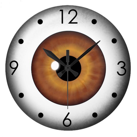 Brown Eyeball Iris Eye Custom Large Round Clock | Zazzle.com