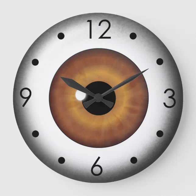 Brown Eyeball Iris Eye Custom Large Round Clock | Zazzle
