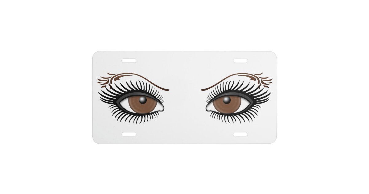 Brown Eyes License Plate | Zazzle