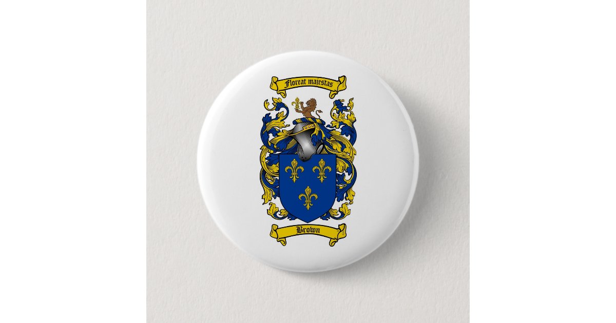 BROWN FAMILY CREST - BROWN COAT OF ARMS BUTTON | Zazzle