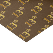 Brown, Faux Gold 13th (Thirteenth) Event Tissue Paper | Zazzle