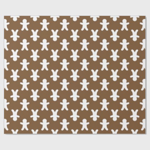 Brown Gingerbread Man Pattern Wrapping Paper | Zazzle