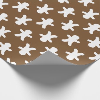 Brown Gingerbread Man Pattern Wrapping Paper | Zazzle