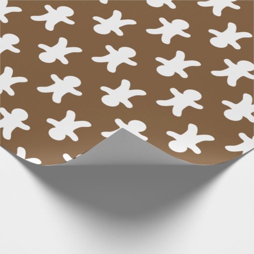 Brown Gingerbread Man Pattern Wrapping Paper | Zazzle