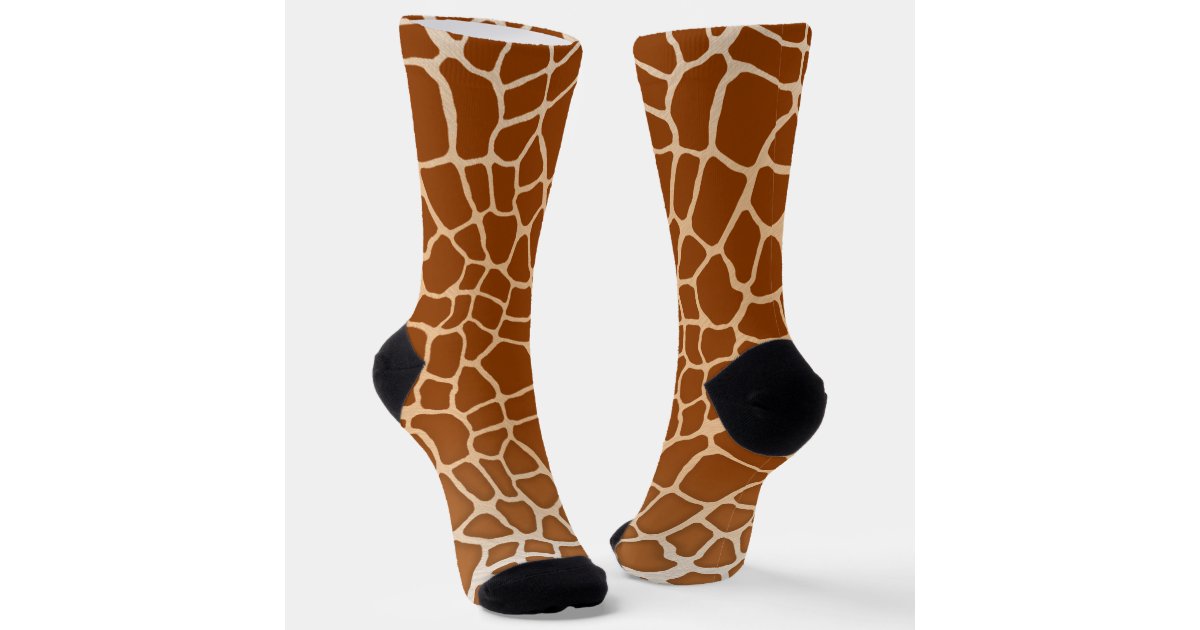 Brown Giraffe Spots Animal Legs Fun to Wear Socks | Zazzle