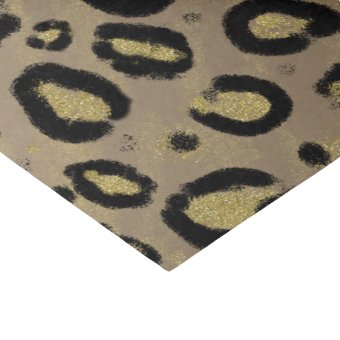 Brown Gold Glitter & Black Leopard Cheetah Print Tissue Paper | Zazzle
