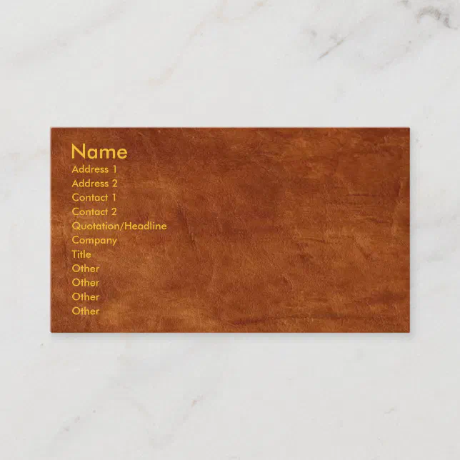 Brown Leather Business Card | Zazzle