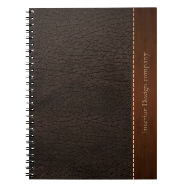 Brown leather look notebook | Zazzle