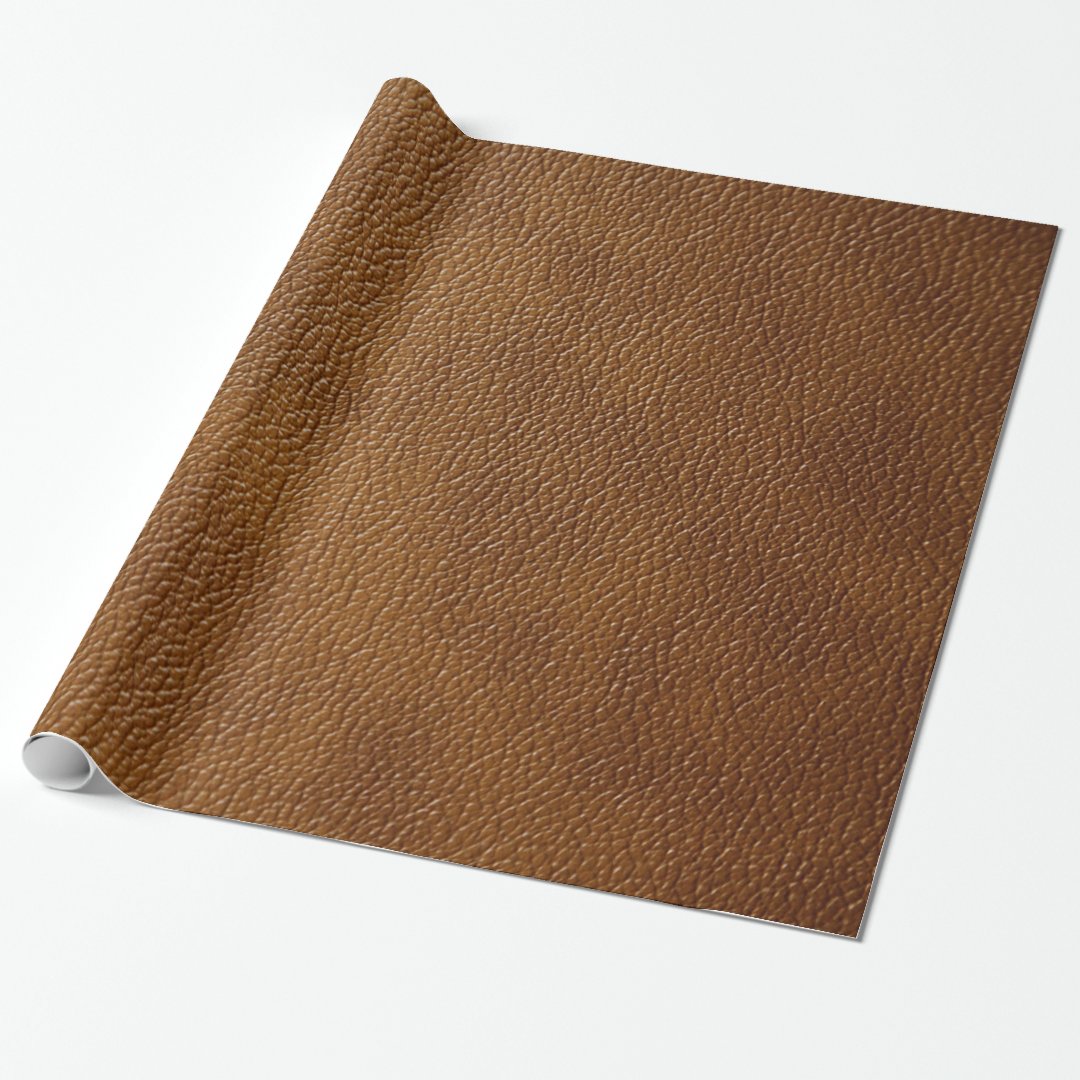 Brown Leather Look Wrapping Paper | Zazzle