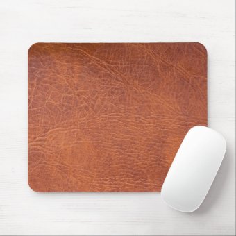 Brown leather mouse pad | Zazzle
