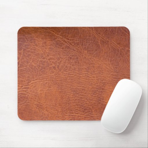 Brown leather mouse pad | Zazzle