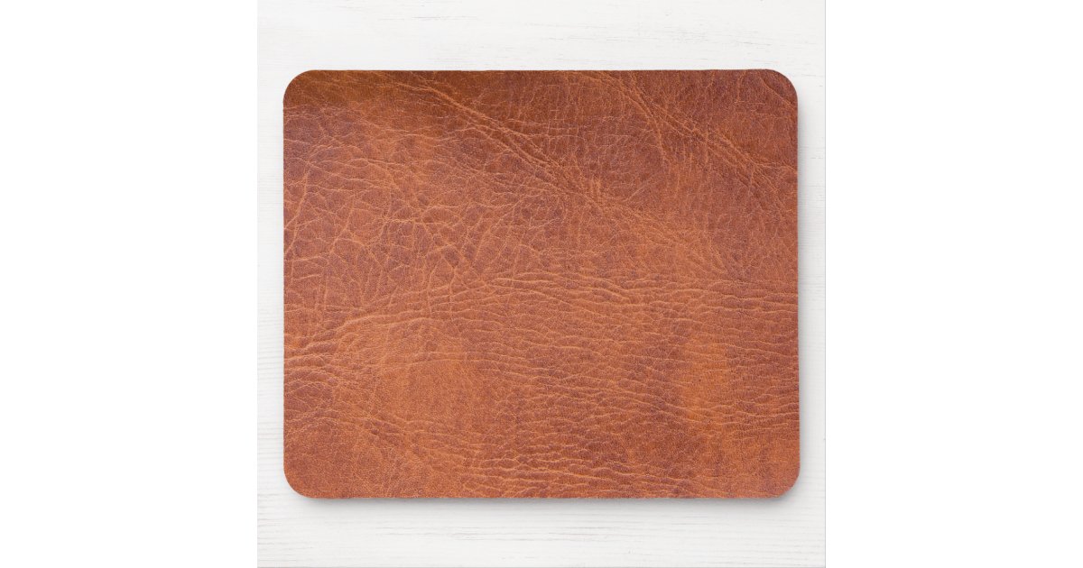 Brown leather mouse pad | Zazzle