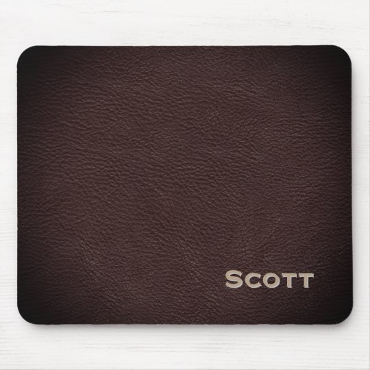 Brown Leather Pattern Executive Custom Monogram Mouse Pad | Zazzle.com