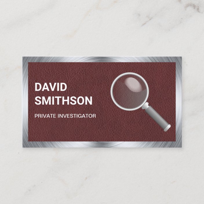 Brown Leather Private Detective Investigator Business Card | Zazzle.com