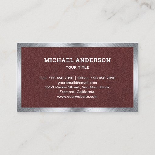 Brown Leather Steel Butcher Knife Meat Shop Business Card | Zazzle