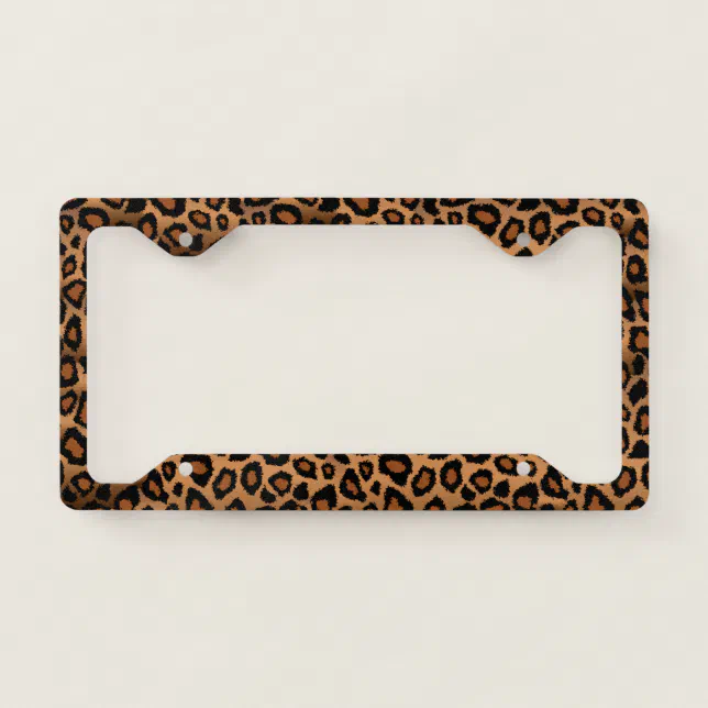 Brown Leopard Animal Print License Plate Frame | Zazzle