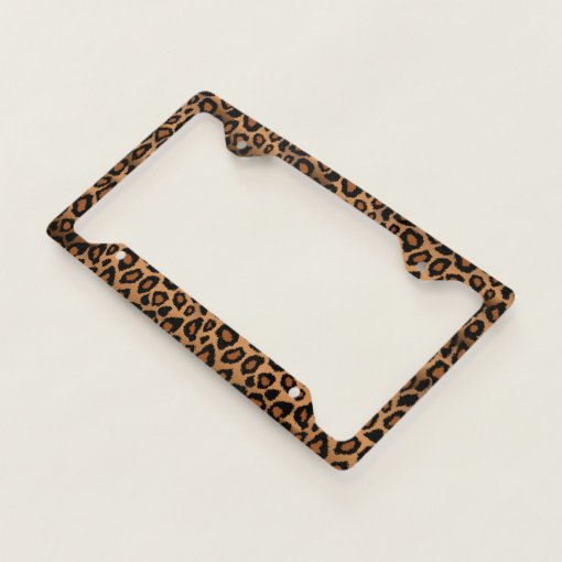 Brown Leopard Animal Print License Plate Frame | Zazzle