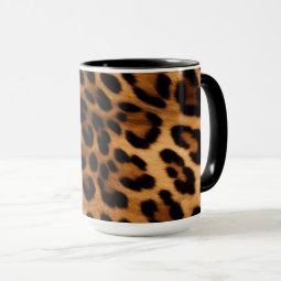 Brown Leopard Animal Print Mug | Zazzle