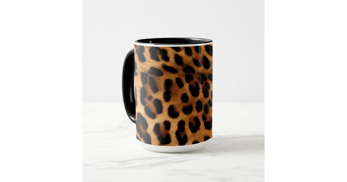Brown Leopard Animal Print Mug | Zazzle