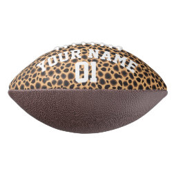Brown Leopard Animal Print Personalized Football | Zazzle