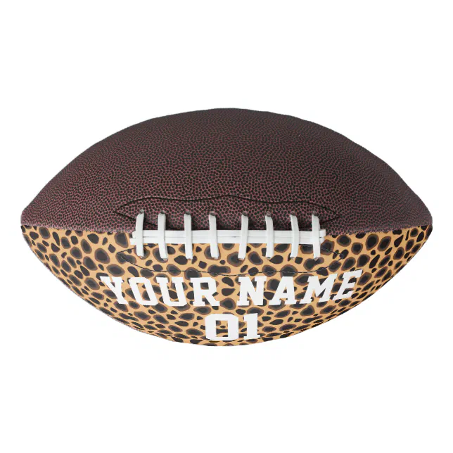 Brown Leopard Animal Print Personalized Football | Zazzle