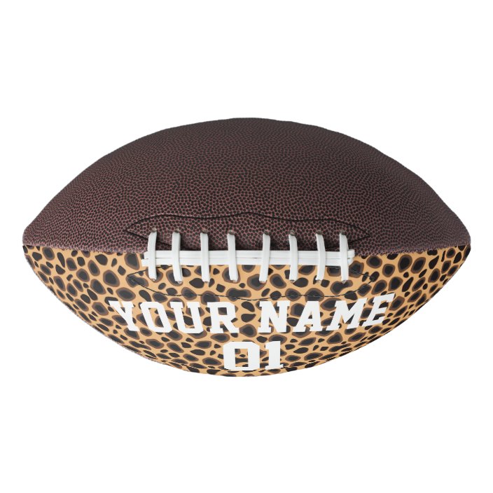 Brown Leopard Animal Print Personalized Football | Zazzle.com
