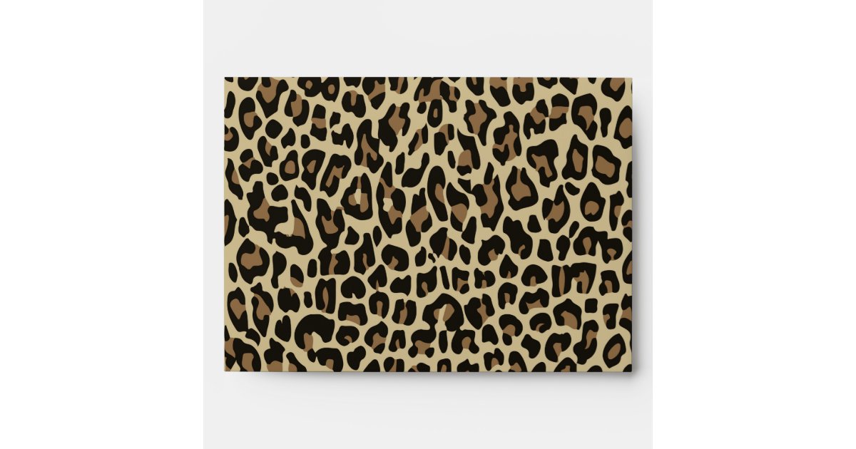 Brown leopard cheetah animal print envelope | Zazzle