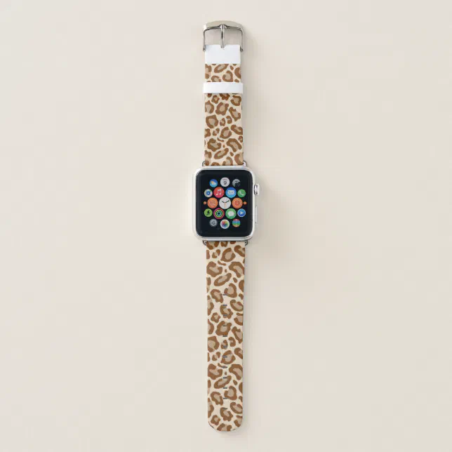 Brown Leopard Print Apple Watch Band | Zazzle