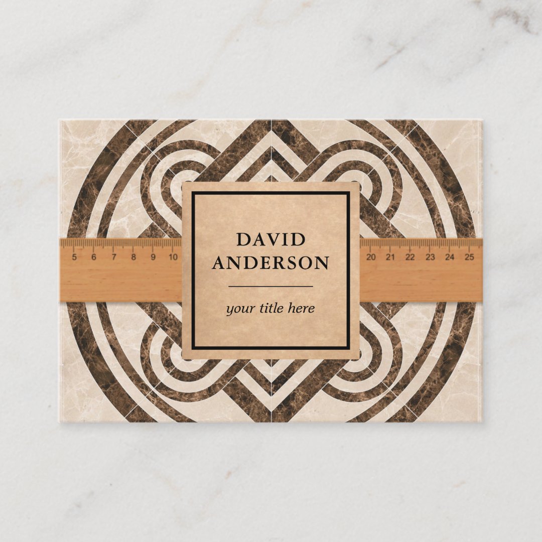 Brown Marble Bathroom Flooring Tiles Installer Business Card | Zazzle