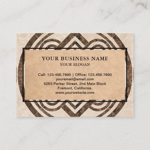 Brown Marble Bathroom Flooring Tiles Installer Business Card | Zazzle