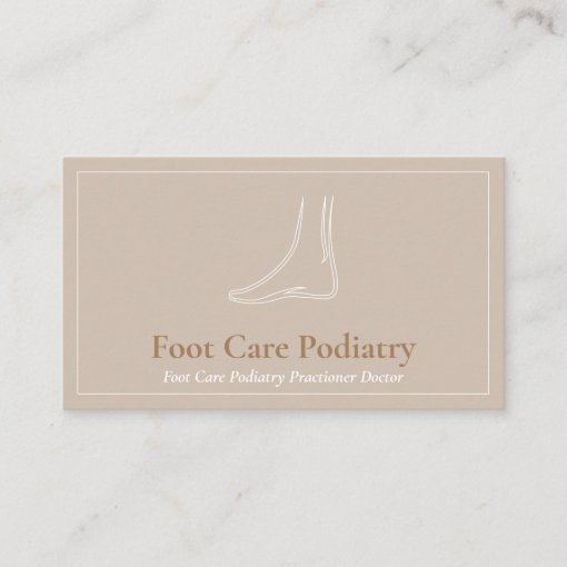 Brown Minimal Foot Massage Care Podiatry Doctor Business Card | Zazzle