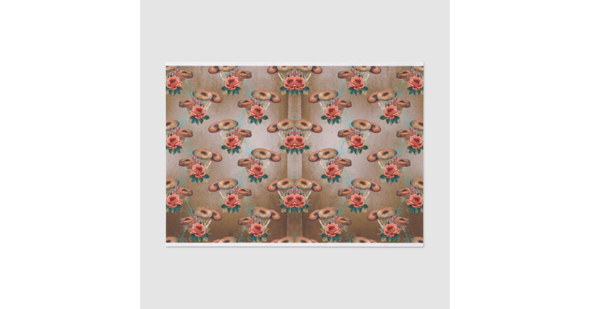 Brown Mushroom Decoupage Crafting Paper | Zazzle