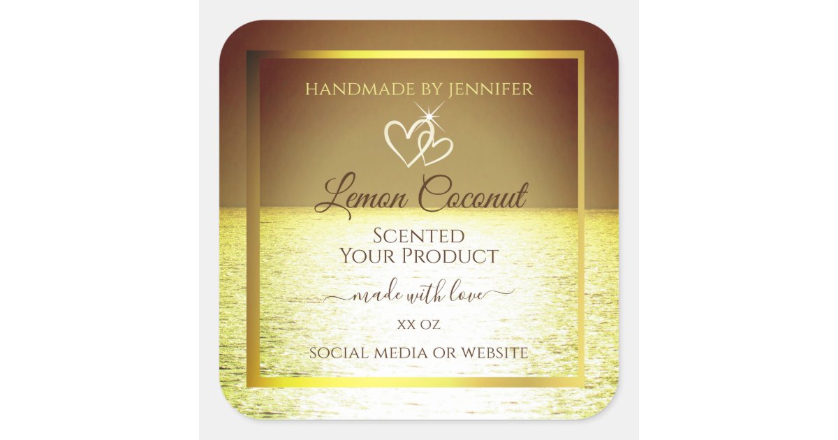 Brown Ocean Sunset Design Product Packaging Labels | Zazzle