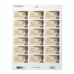 brown old tree address labels for wedding | Zazzle