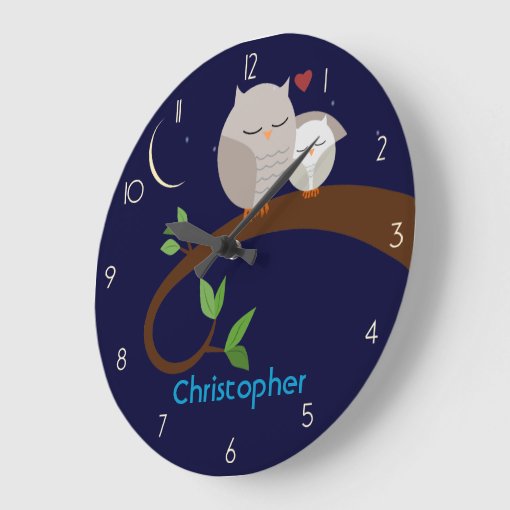 Brown Owls Personalized Wall Clock | Zazzle