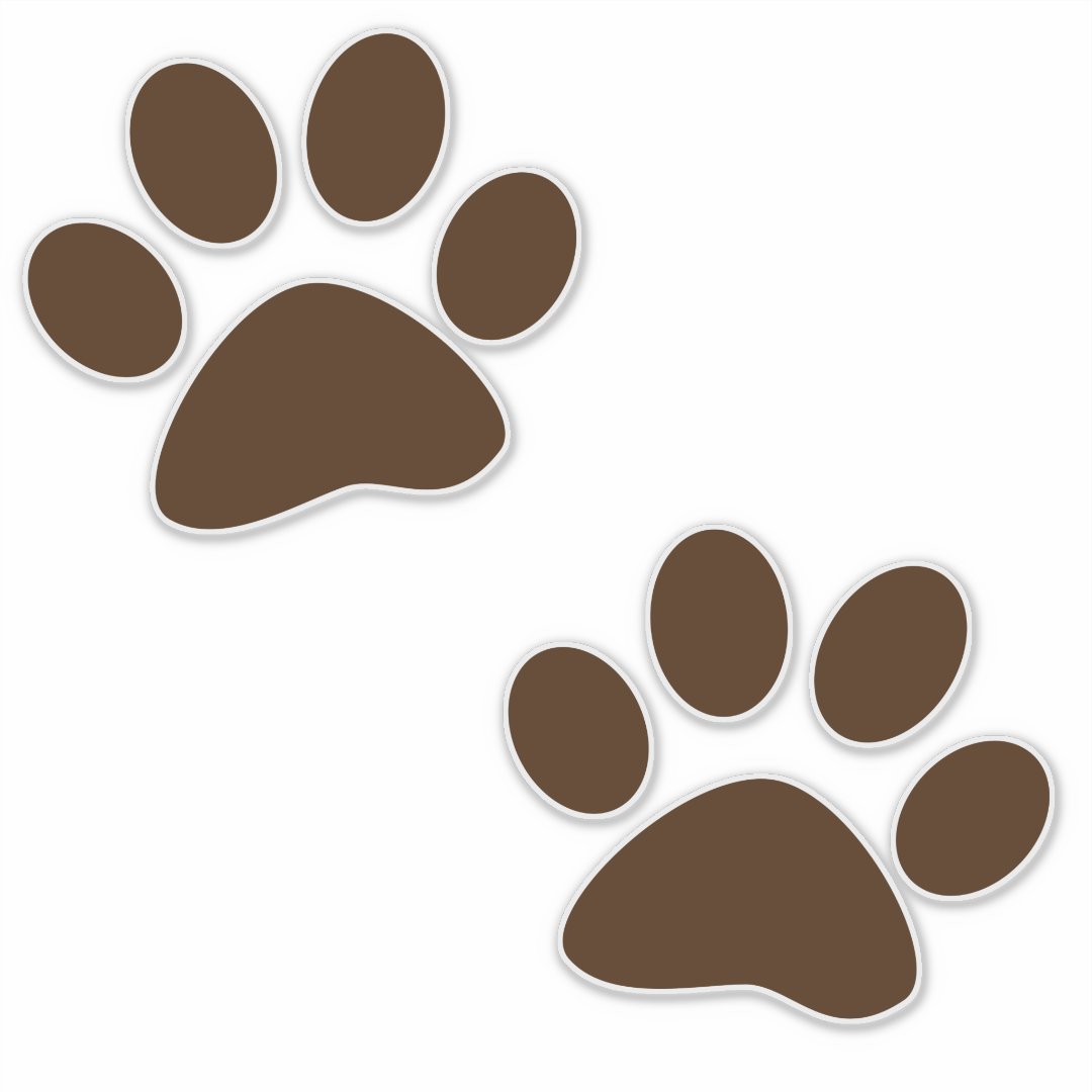 Brown Paw Prints Sticker | Zazzle
