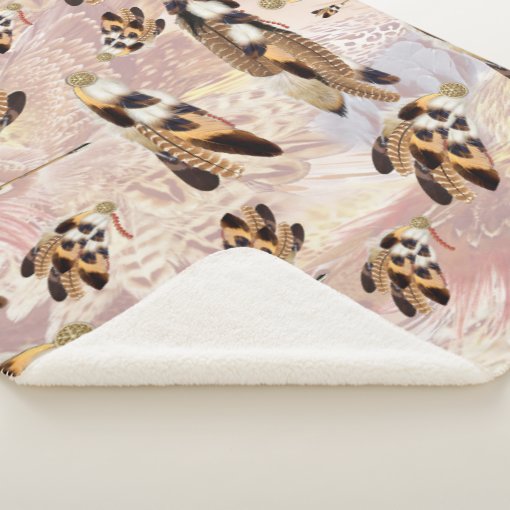 Brown Pelican or Hawk feathers Sherpa Blanket | Zazzle