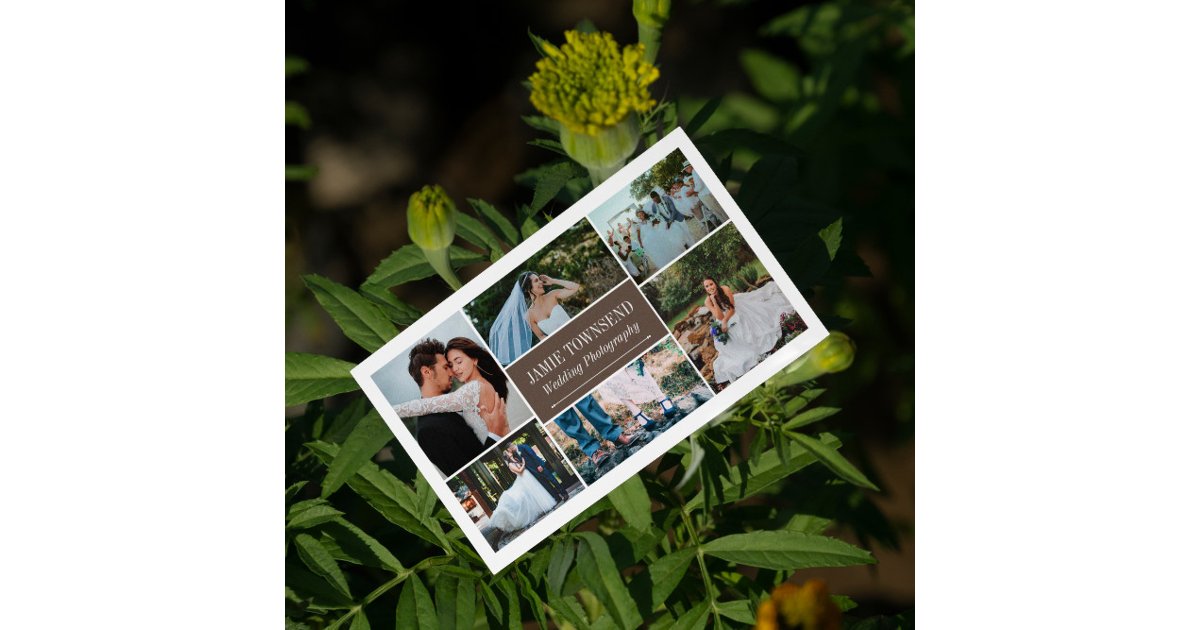 Brown Photo Collage Professional Photographer Business Card | Zazzle