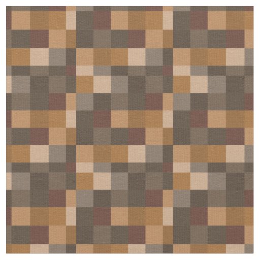 Brown Pixelated Pattern Gamer Fabric Zazzle
